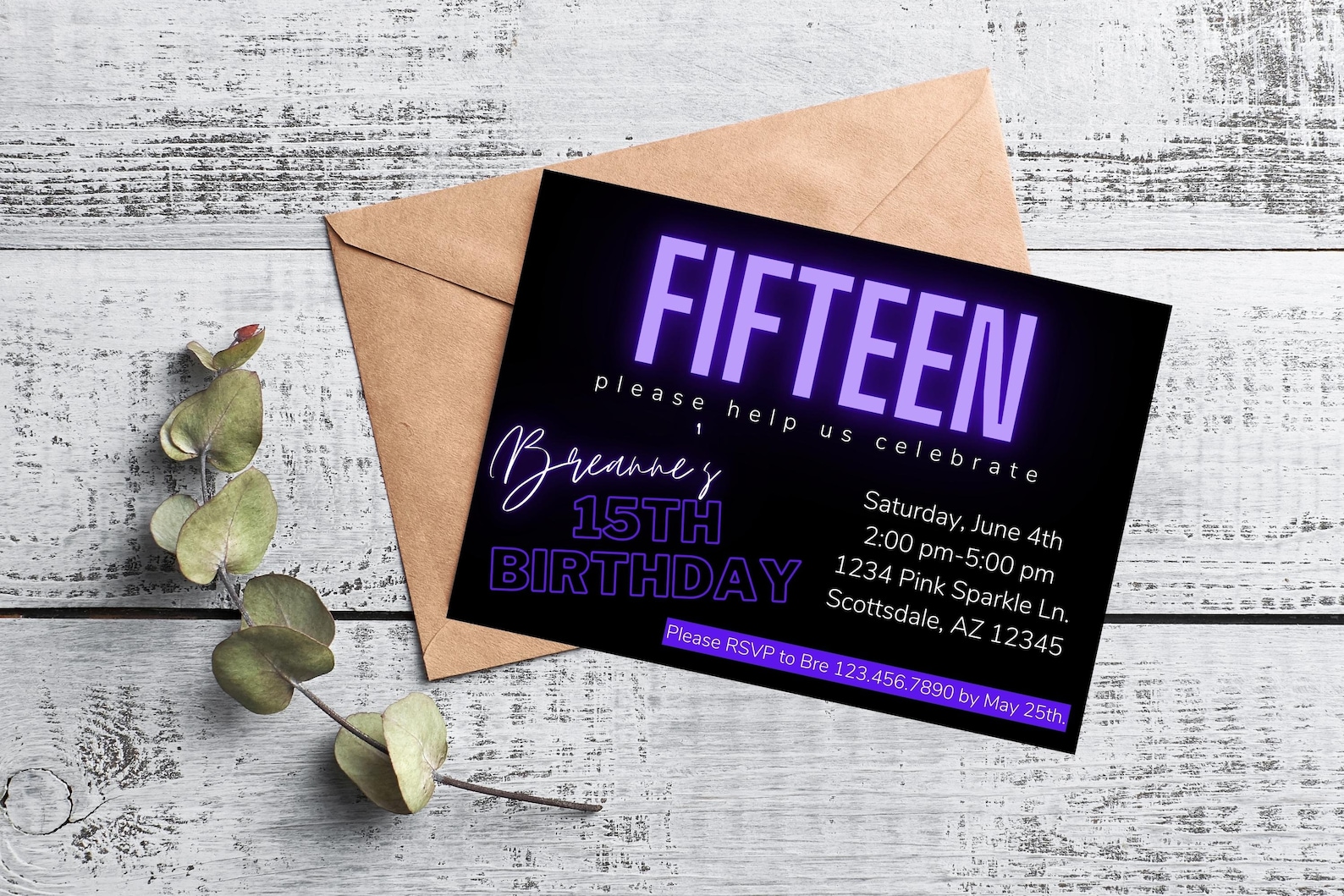 15th Birthday Invitation 15th Birthday 15th Birthday | Etsy