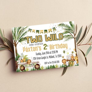 Two Wild Birthday Invitation | Two Wild | Safari Birthday Invitation ...