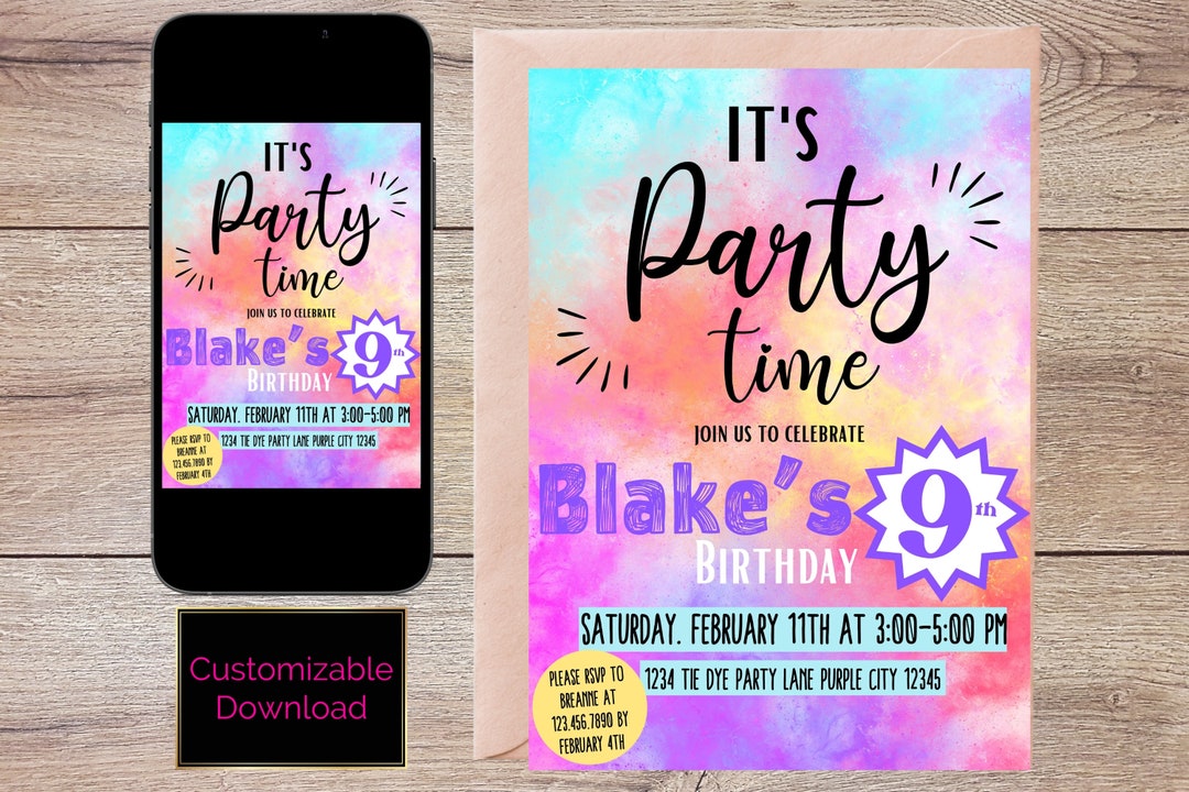 9th Birthday Invitation | 9th Birthday | 9th Birthday Invite | 9th ...