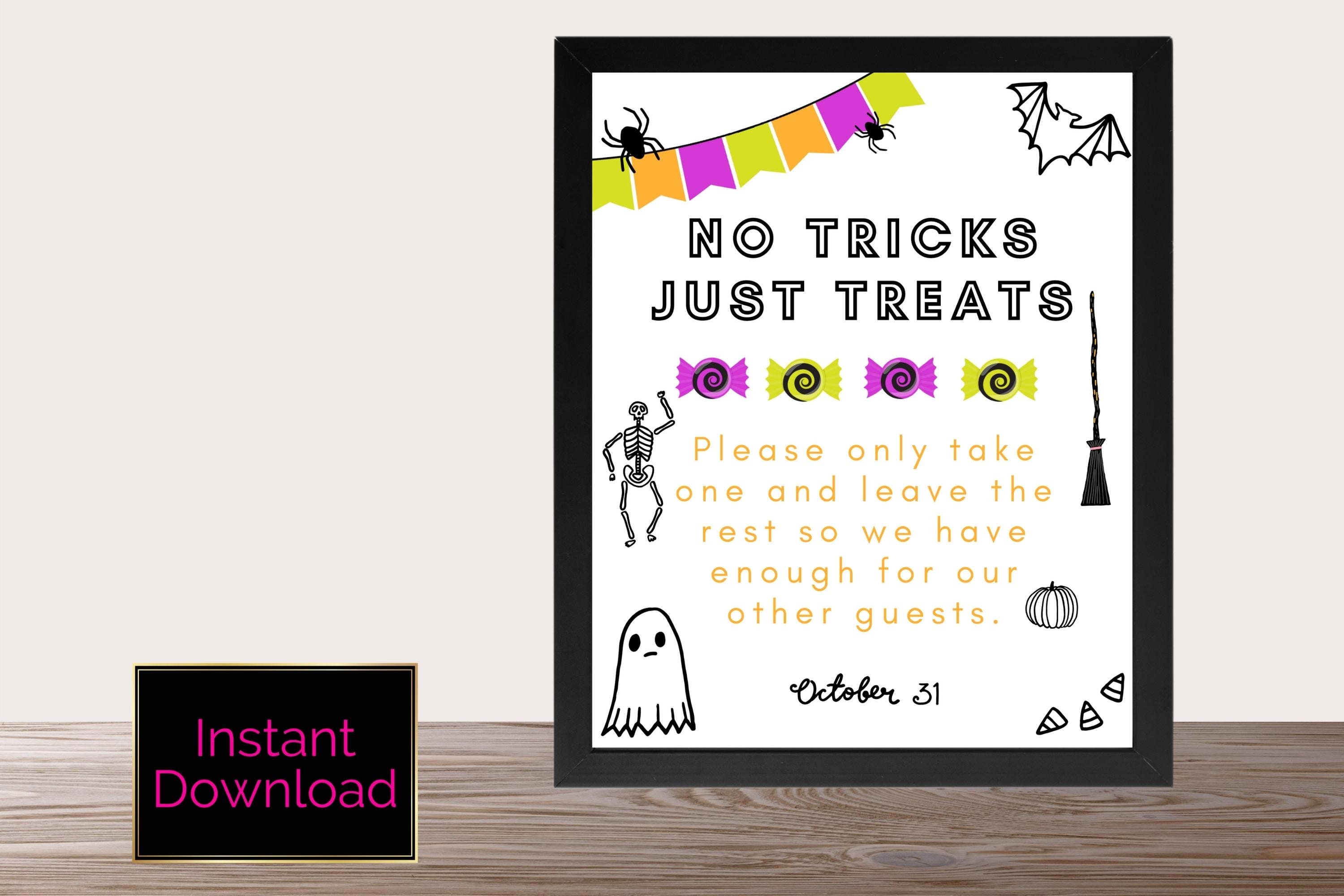 Trick or Treat Sign Digital Download Printable Custom - Etsy
