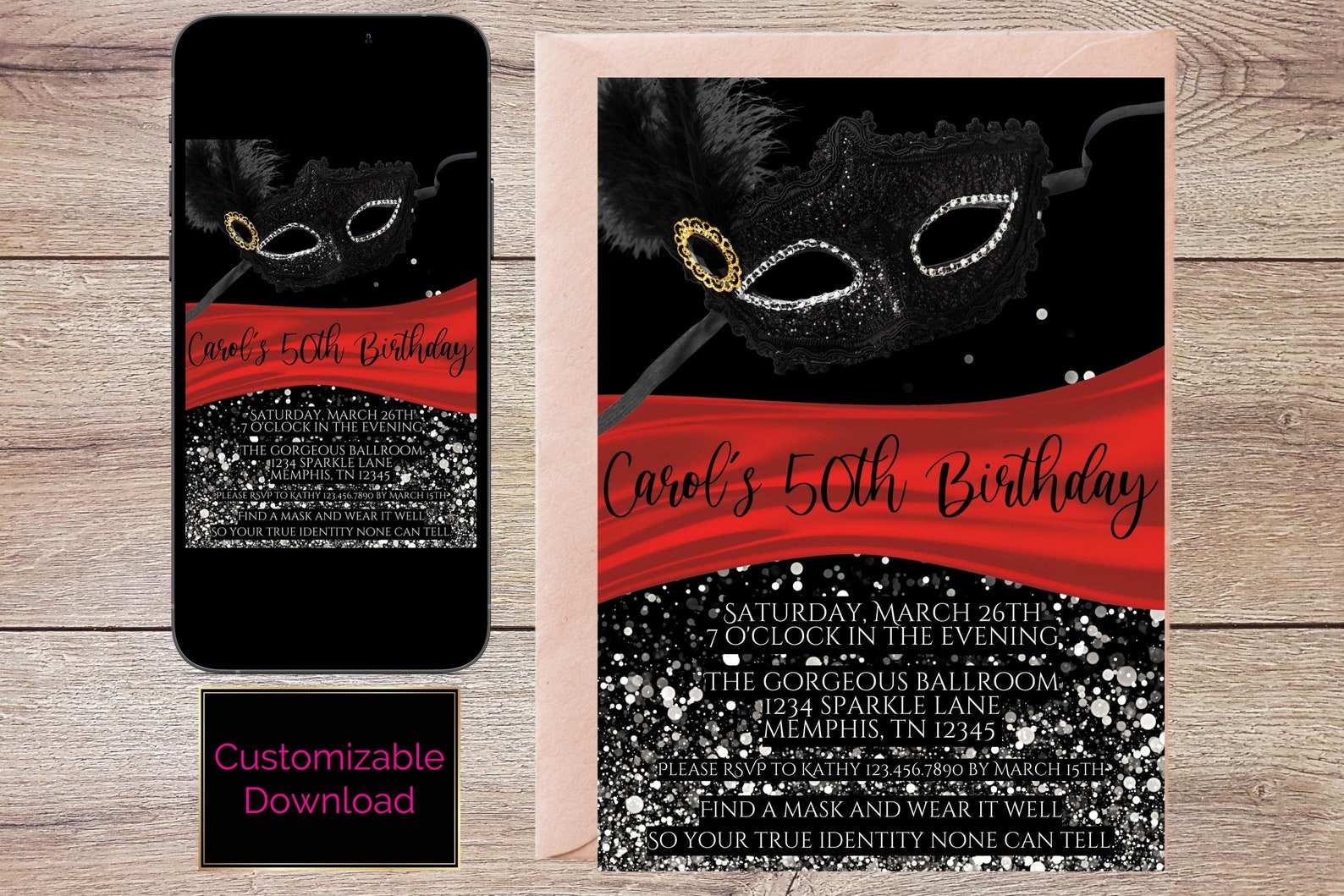 Masquerade Invitation Masquerade Masquerade Party - Etsy
