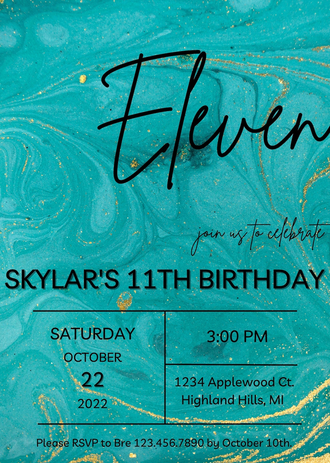 11th Birthday Invitation 11th Birthday 11th Birthday - Etsy