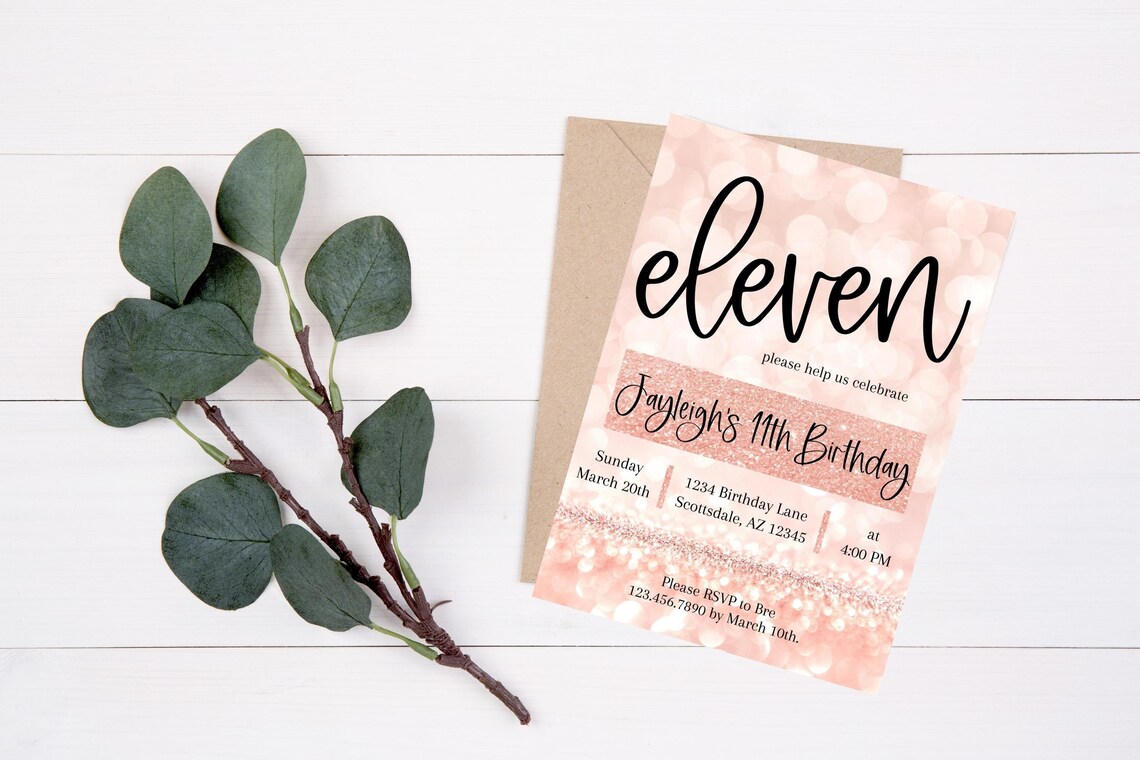 11th Birthday Invitation 11th Birthday 11th Birthday - Etsy