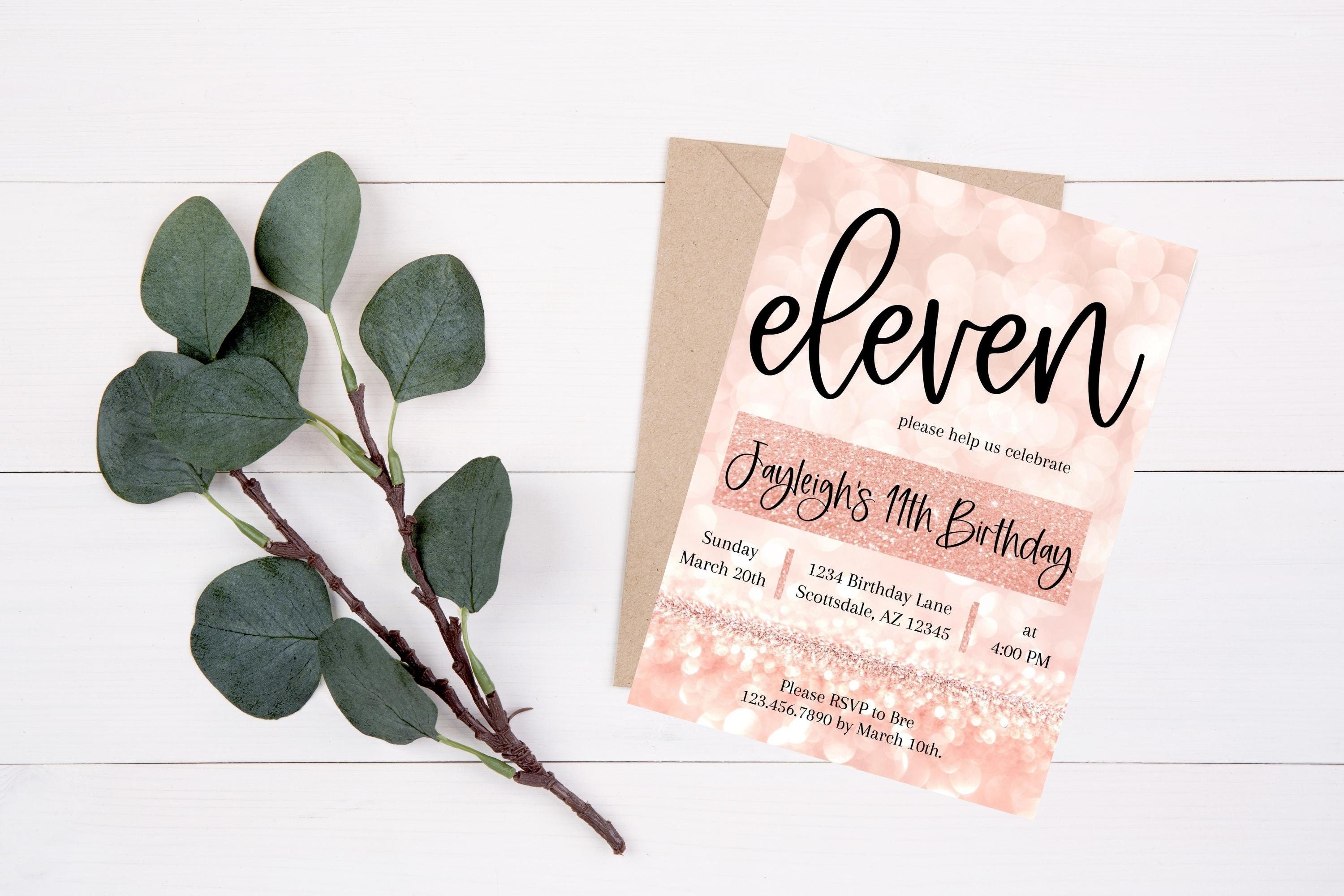 11th Birthday Invitation 11th Birthday 11th Birthday - Etsy