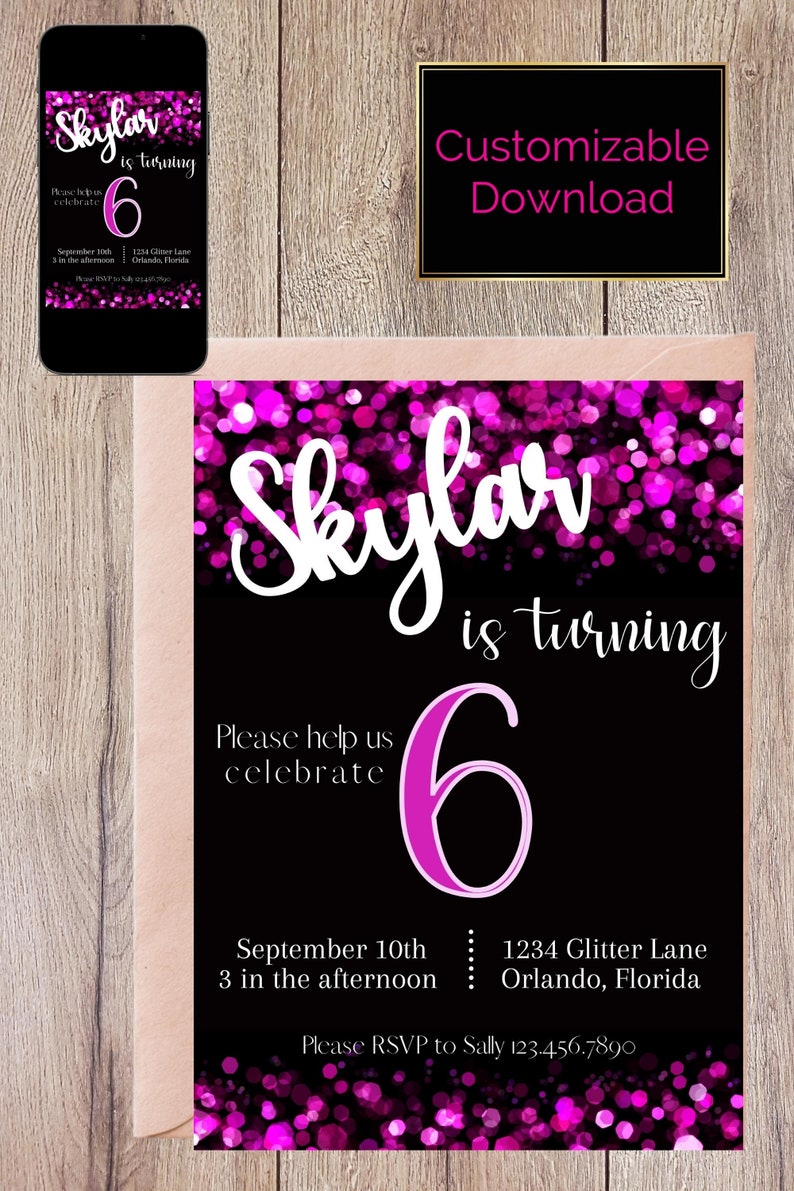 6th Birthday Invitation 6th Birthday 6th Birthday Invite | Etsy
