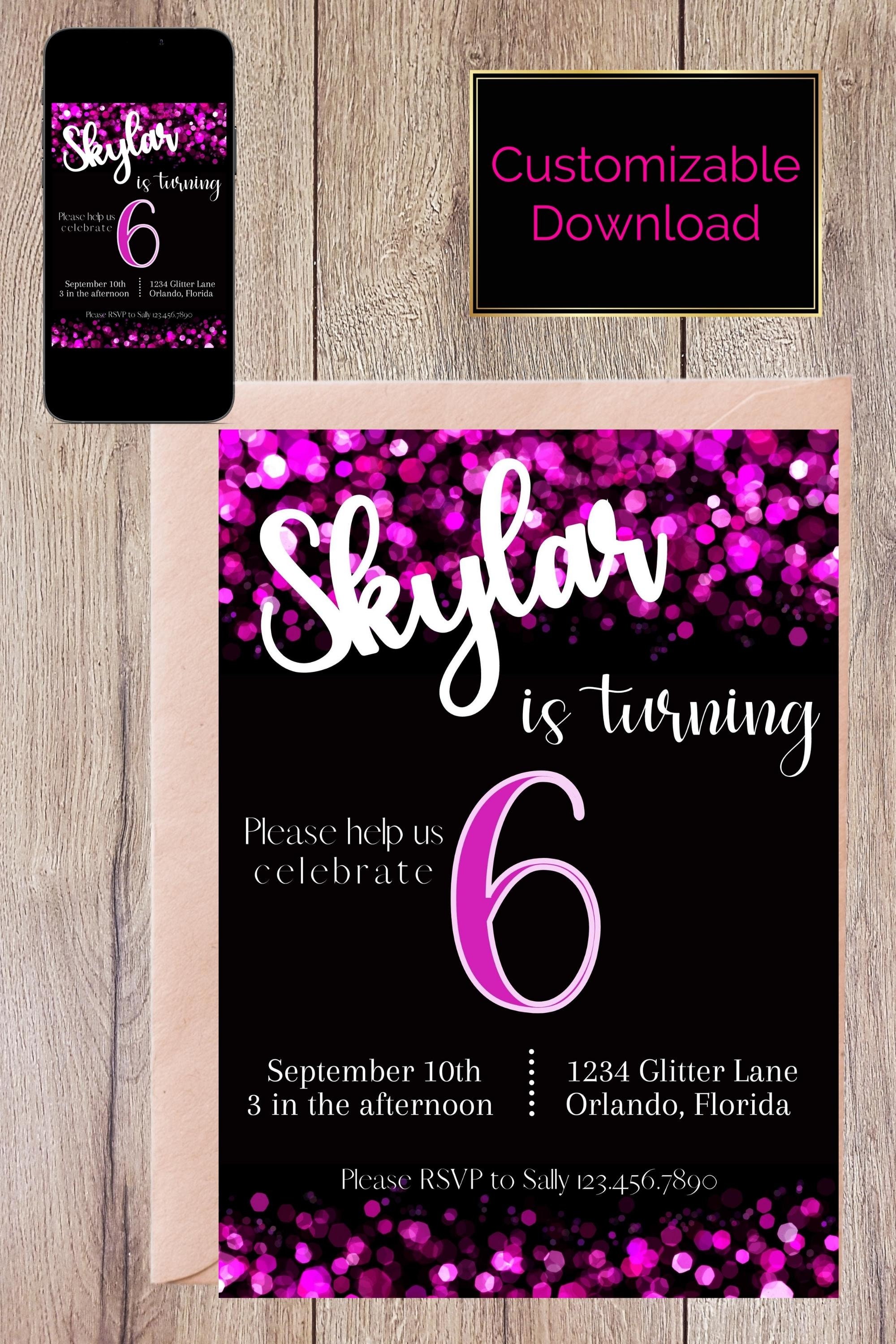 6th Birthday Invitation 6th Birthday 6th Birthday Invite | Etsy