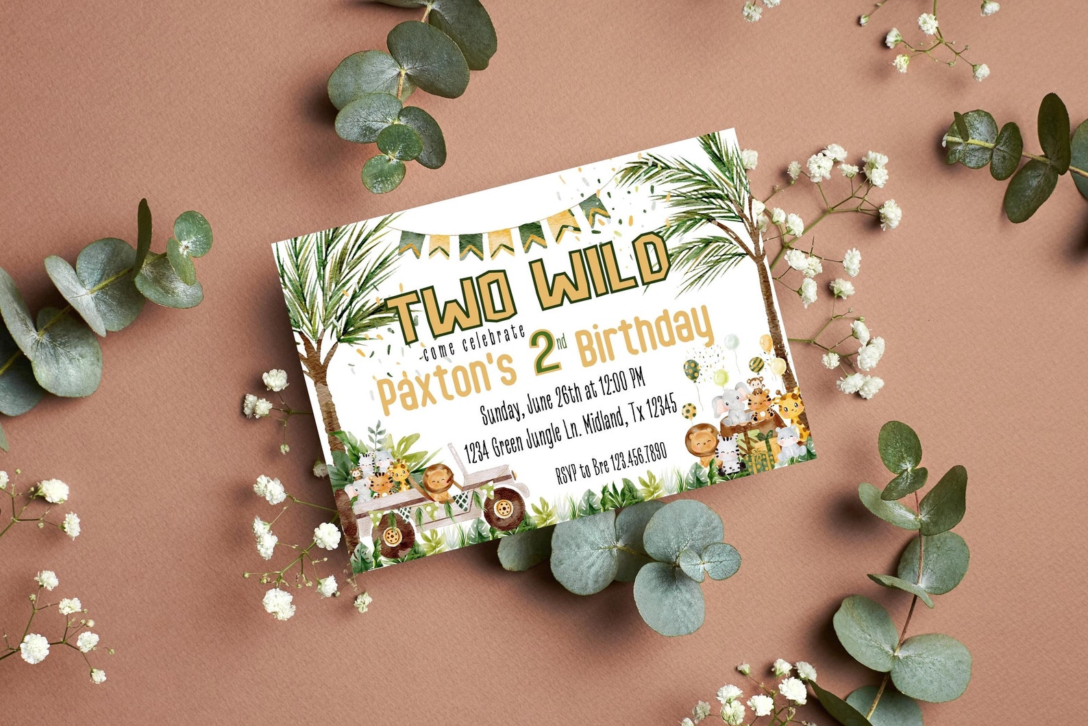 Two Wild Birthday Invitation Two Wild Safari Birthday | Etsy