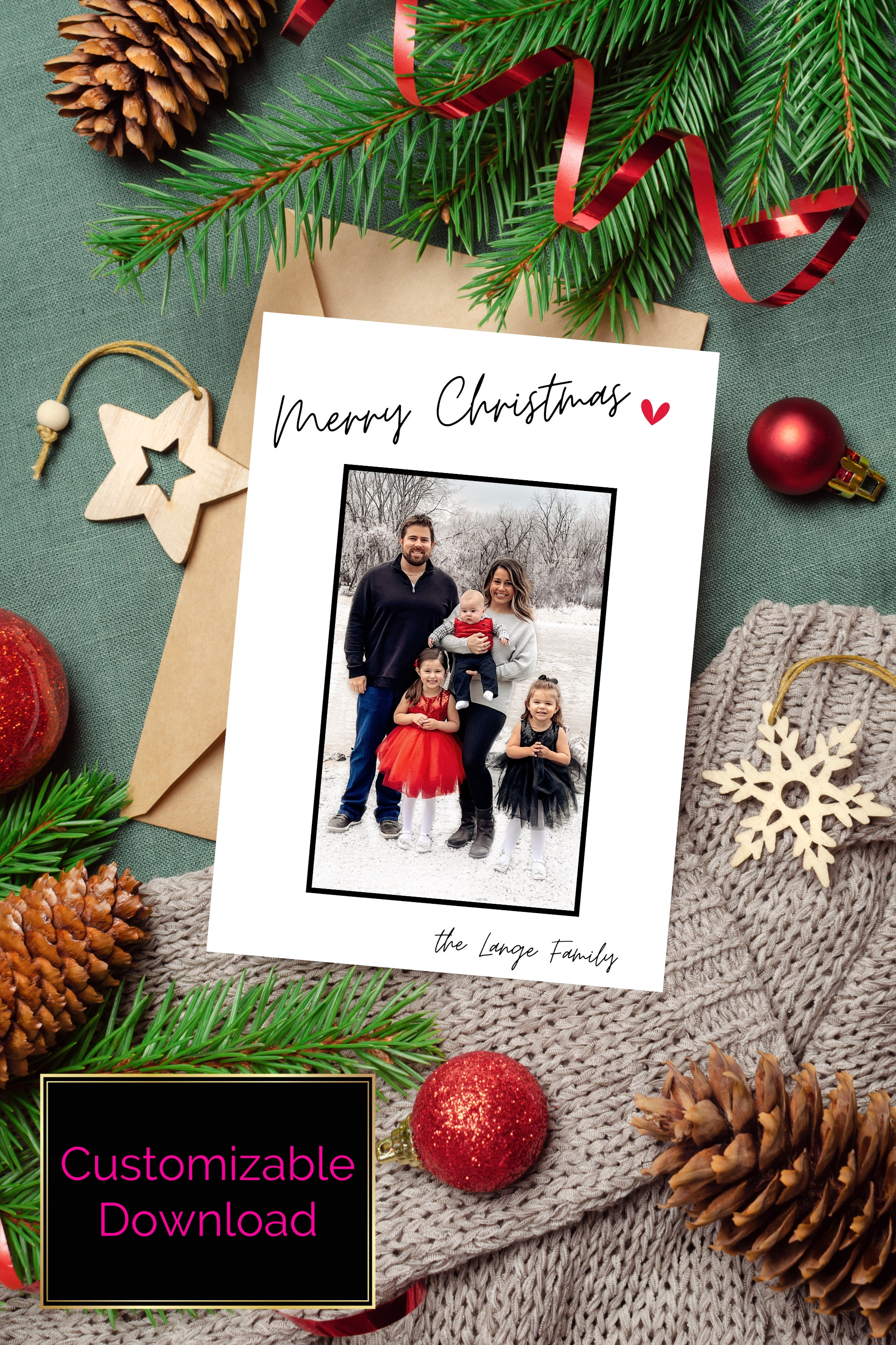 Christmas Card Template Christmas Cards Template Digital - Etsy