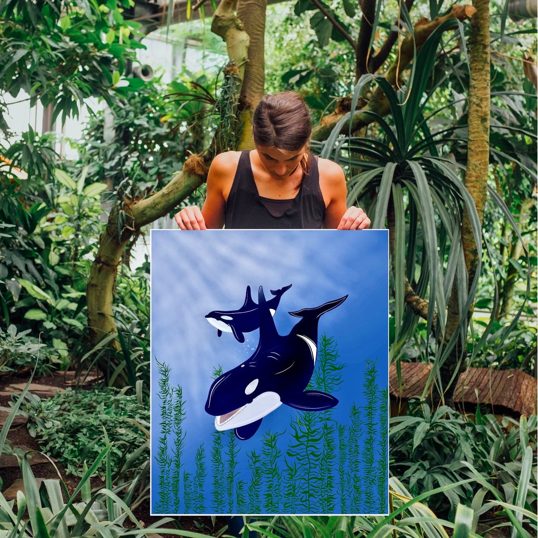Printable Orcas Swimming in the Wild - Etsy