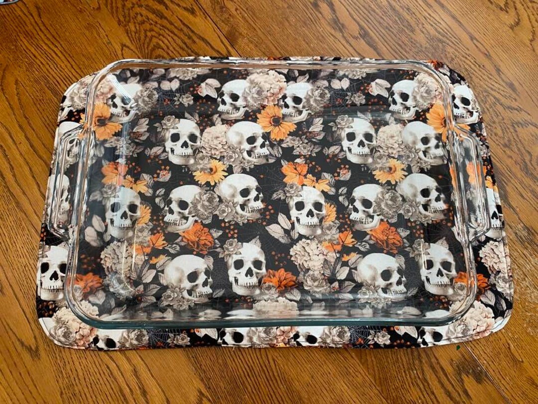 Skull Hot Pad, Halloween Hot Pad, Skeleton Hot Pad, Oven Mat, Hot Pad ...