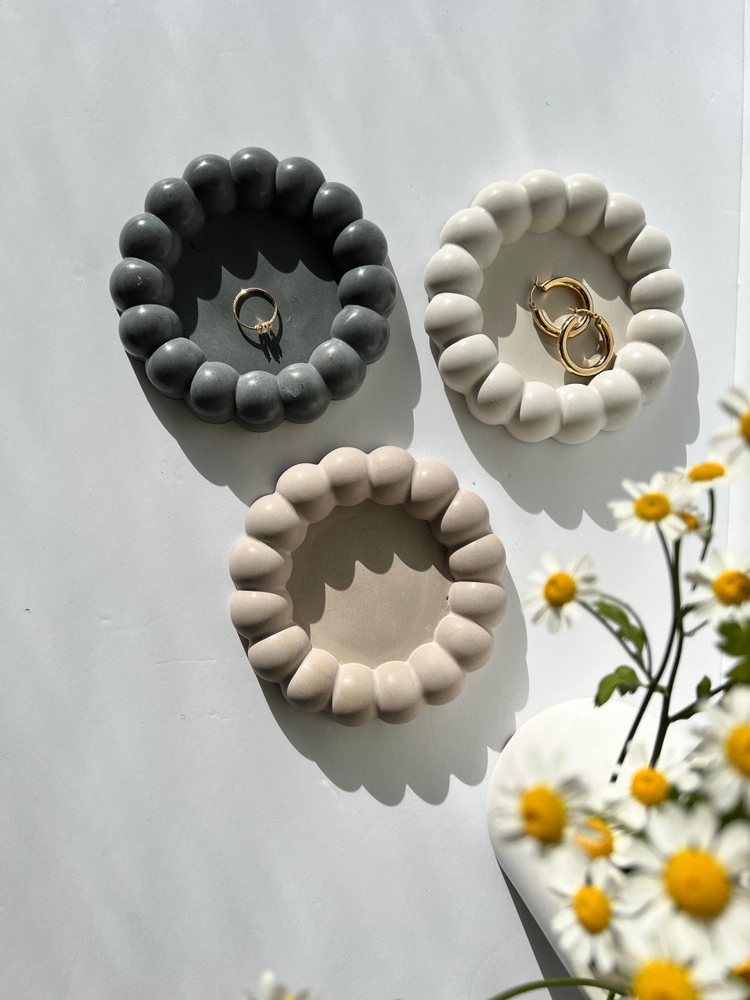 Bubble Trinket Tray, Concrete Jewelry Dish, Concrete Tray, Concrete Jewelry Tray, Decorative ...