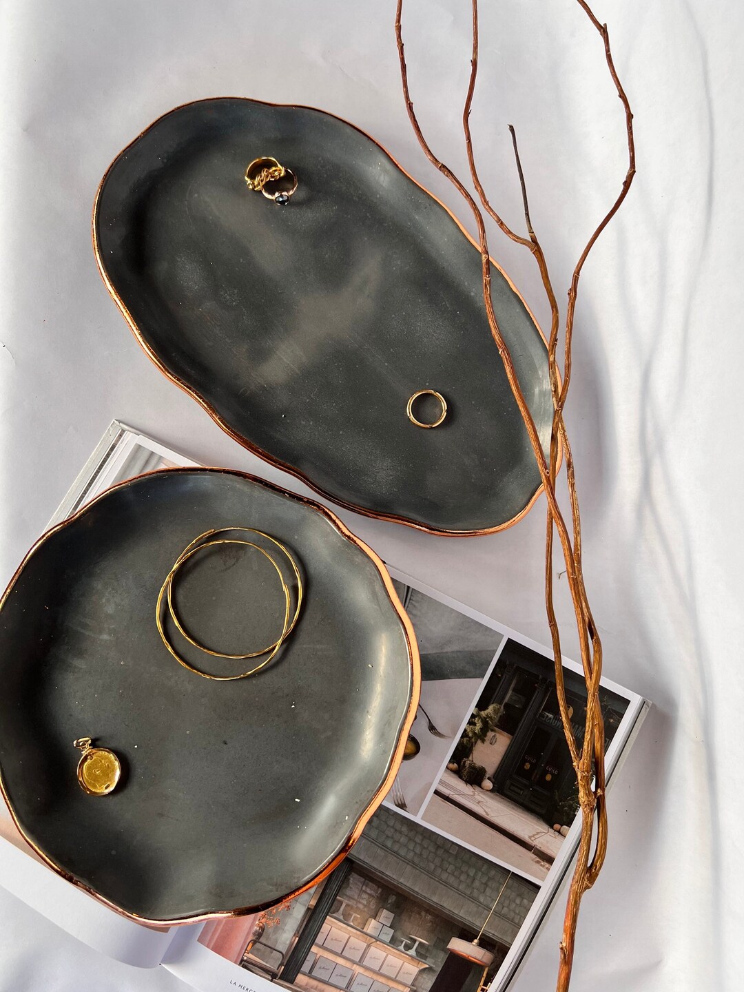 Large Concrete Tray, Decorative Tray, Vanity Tray, Concrete Oval Tray ...