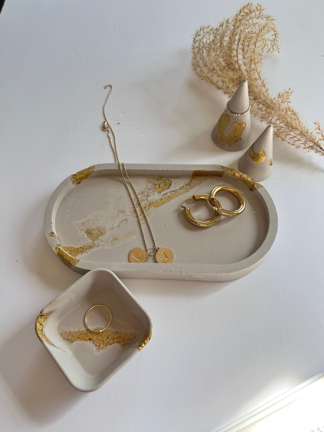 Concrete Tray, Concrete Oval Tray, Decorative Tray, Jewelry Tray ...