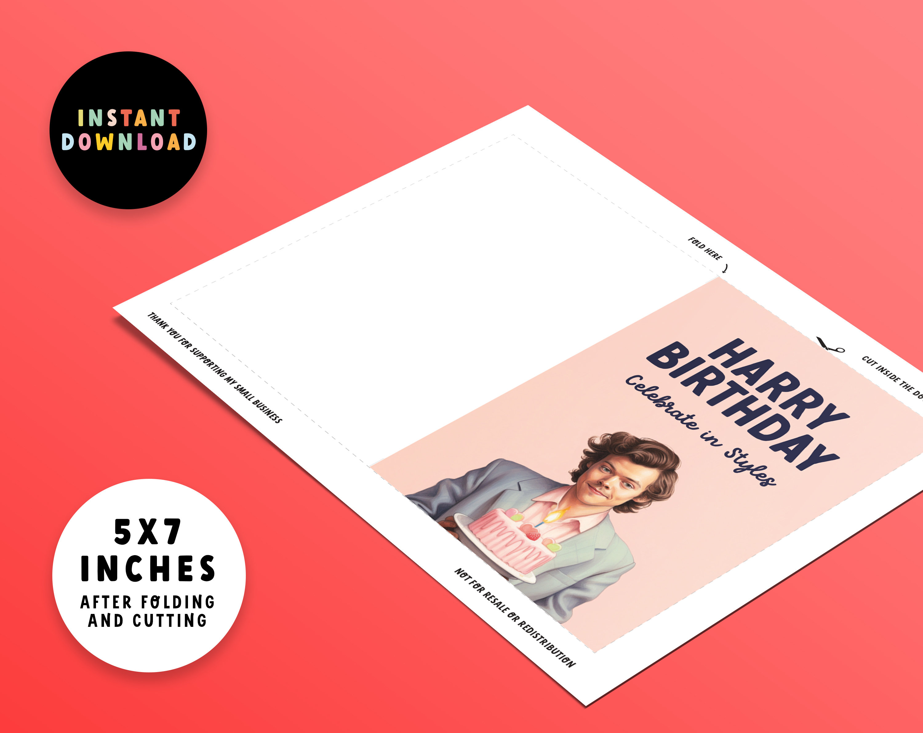 Instant Download Birthday Card PDF Birthday Card Print at - Etsy