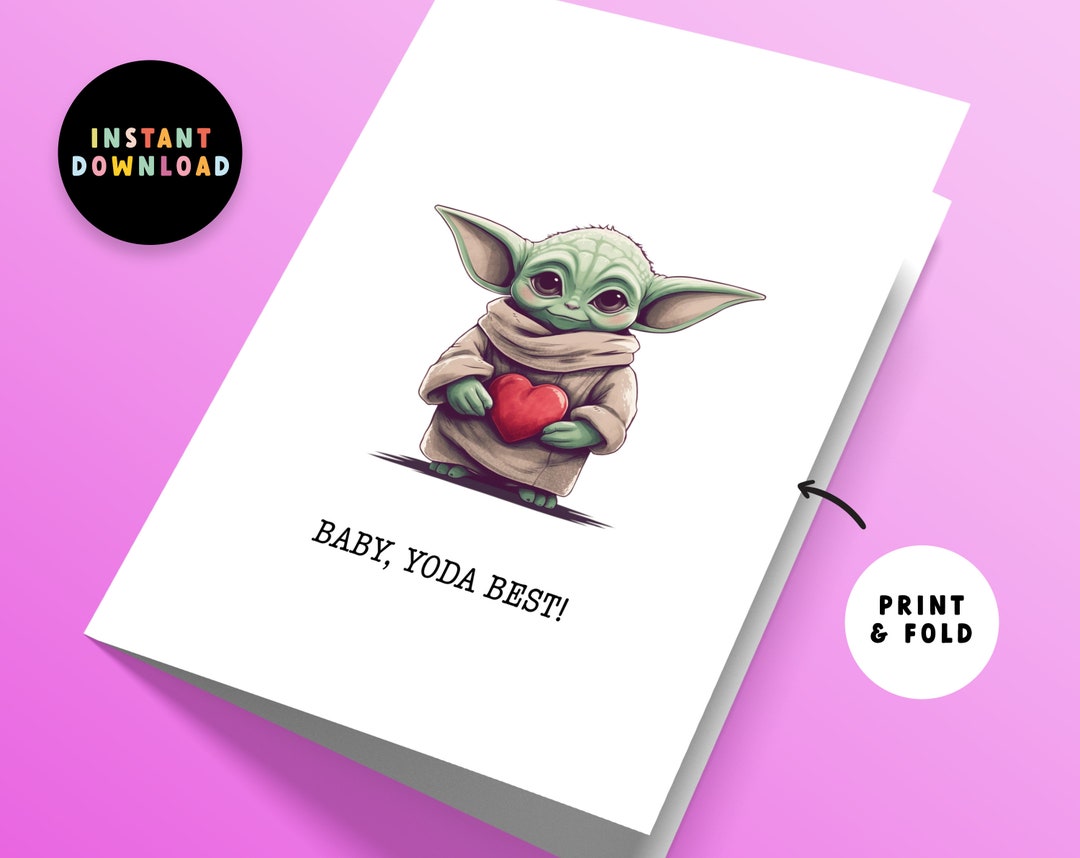 Instant Download Baby Yoda Best Anniversary or Birthday Card | Print at ...