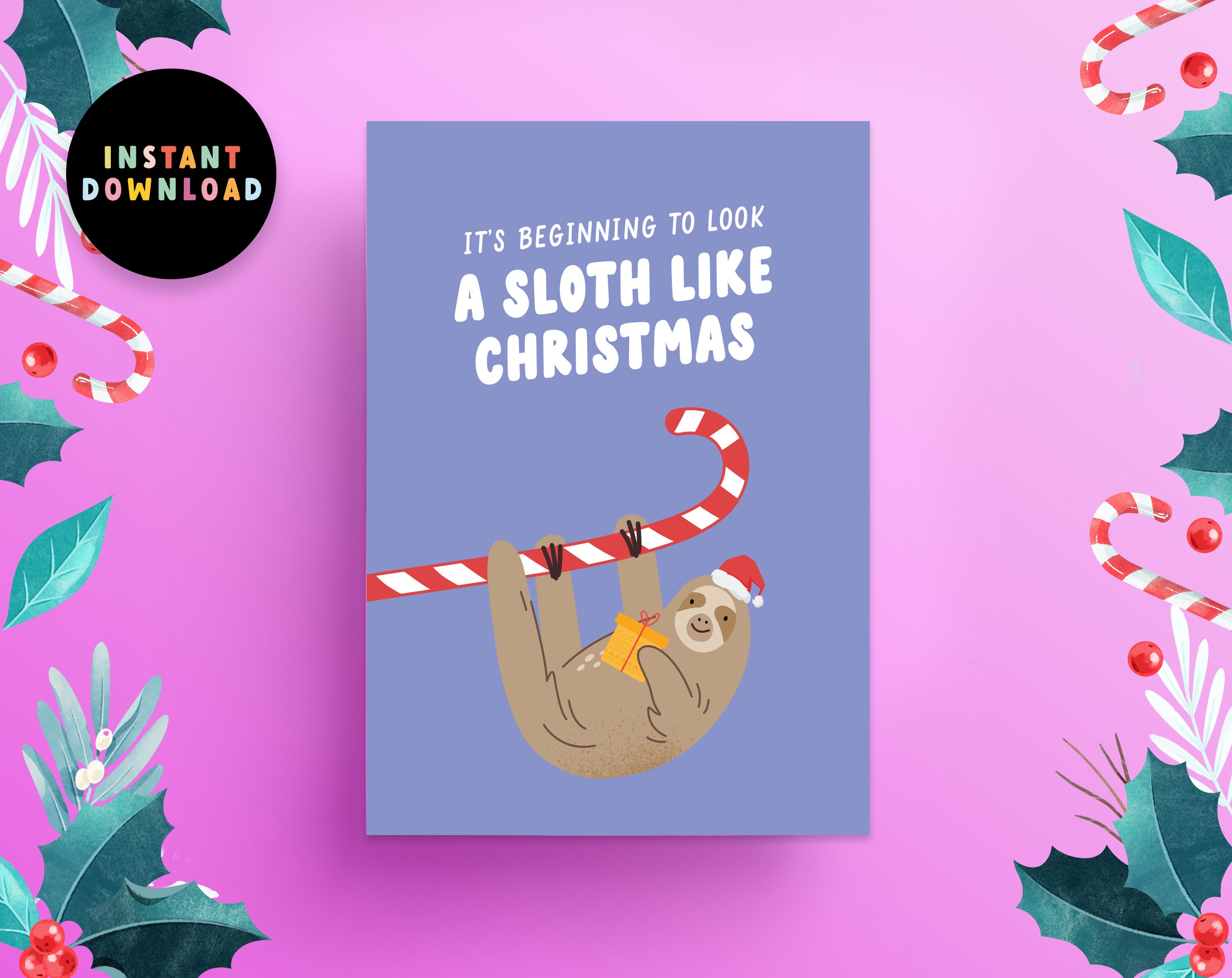 Instant Download Christmas Card PDF Xmas Card Print at - Etsy