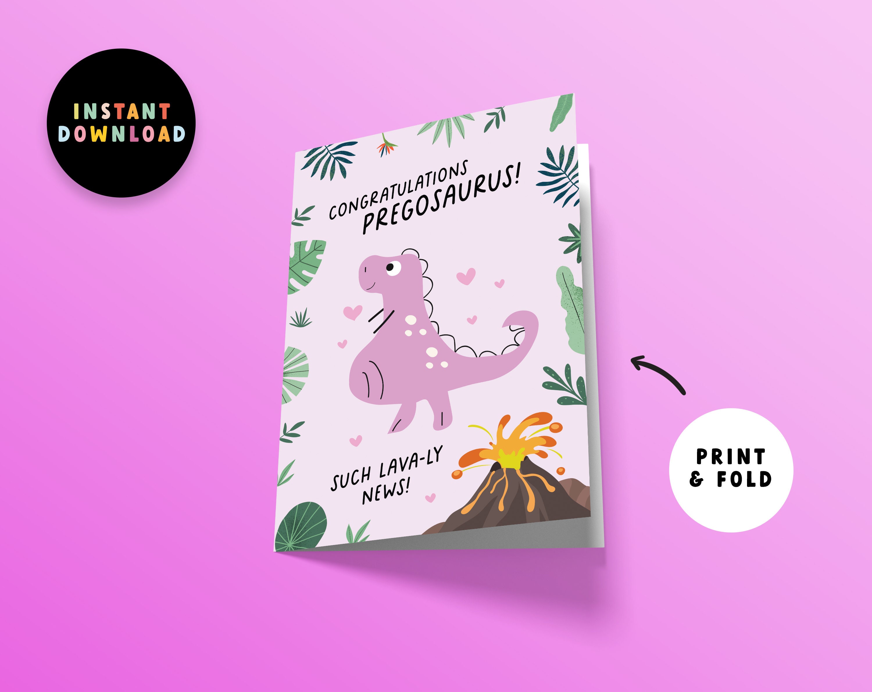 Instant Download Dinosaur Birthday PDF Card | Congratulations | Funny ...