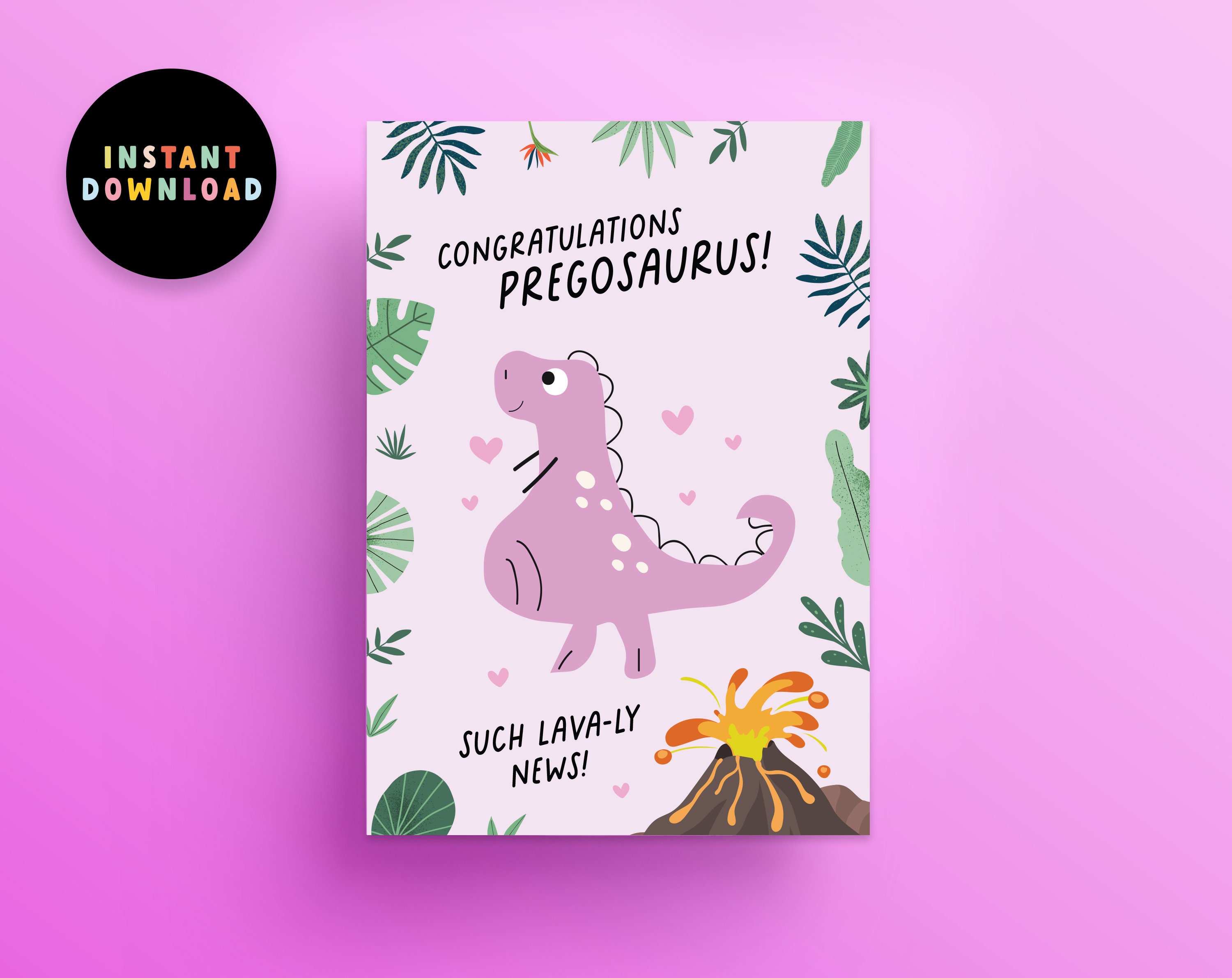 Instant Download Dinosaur Birthday PDF Card | Congratulations | Funny ...