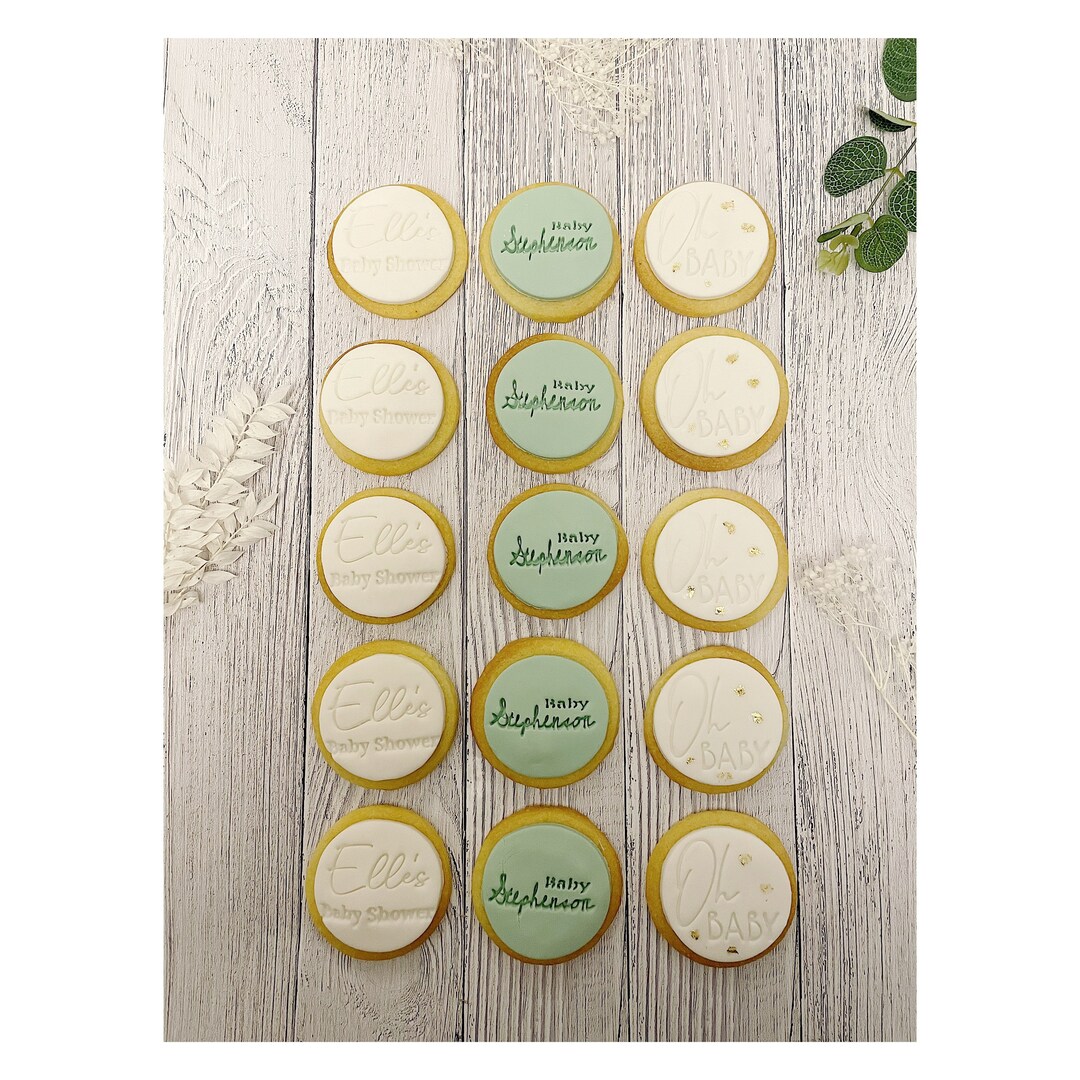 Personalised Baby Shower Shortbread Biscuits. Any Colour or Text. - Etsy UK