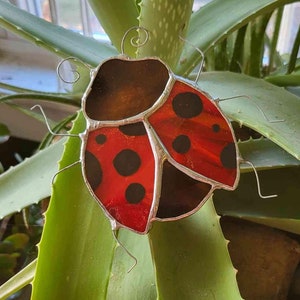 Whimsical Stained Glass Lady Bug Window Hanging - Etsy