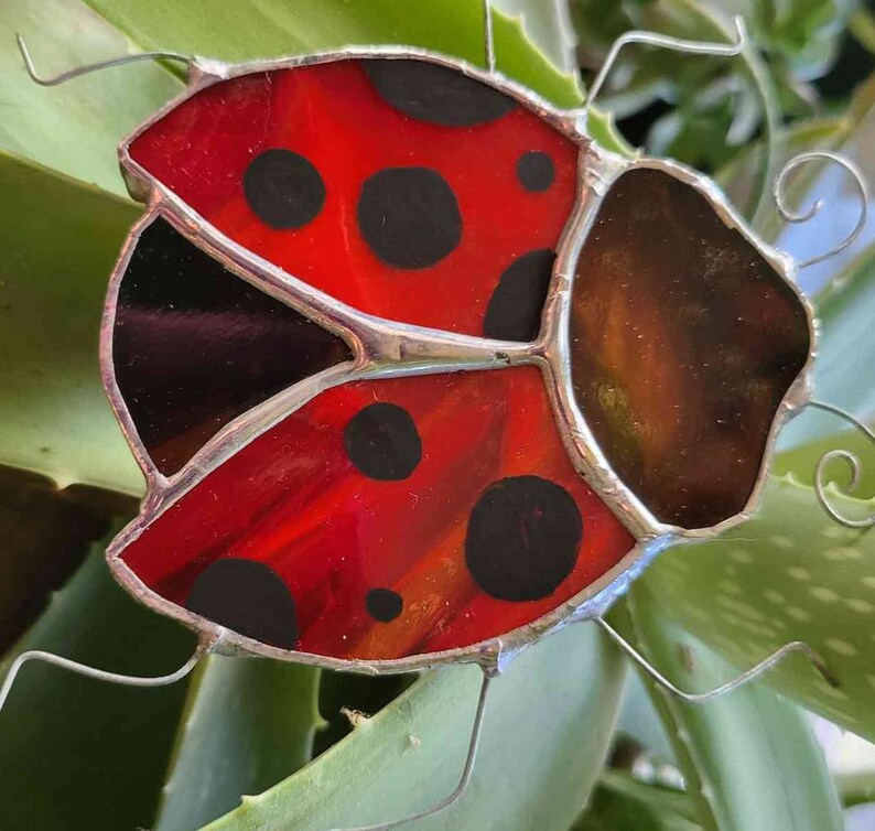 Whimsical Stained Glass Lady Bug Window Hanging - Etsy