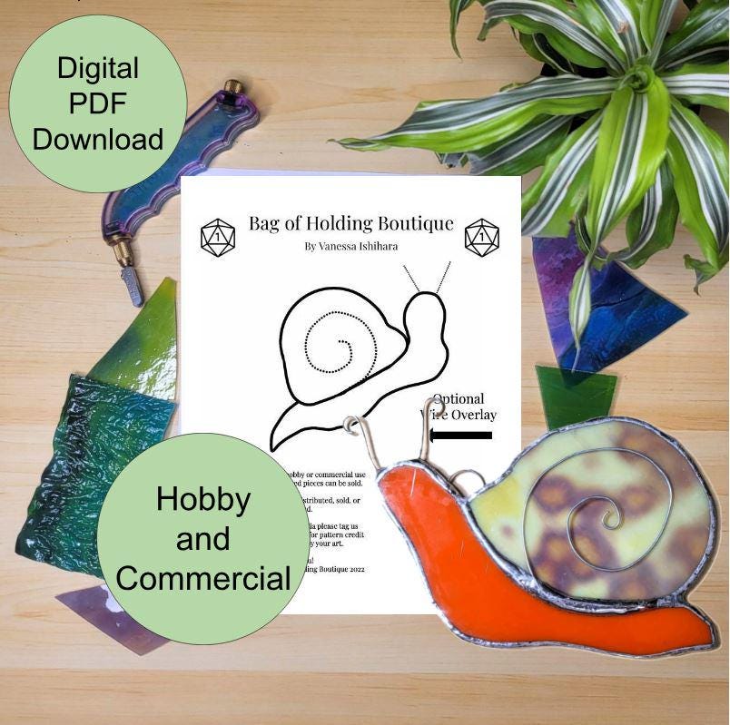 Stained Glass Snail Pattern - Easy PDF Design for Beginners - Etsy