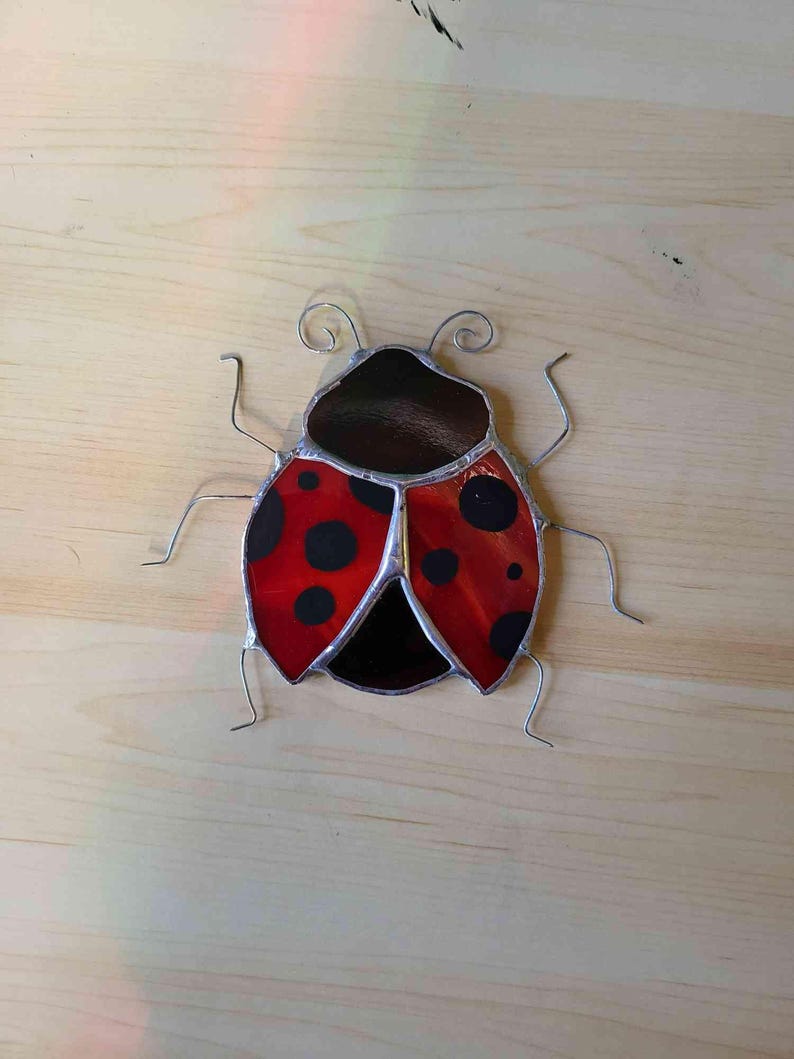 Whimsical Stained Glass Lady Bug Window Hanging - Etsy