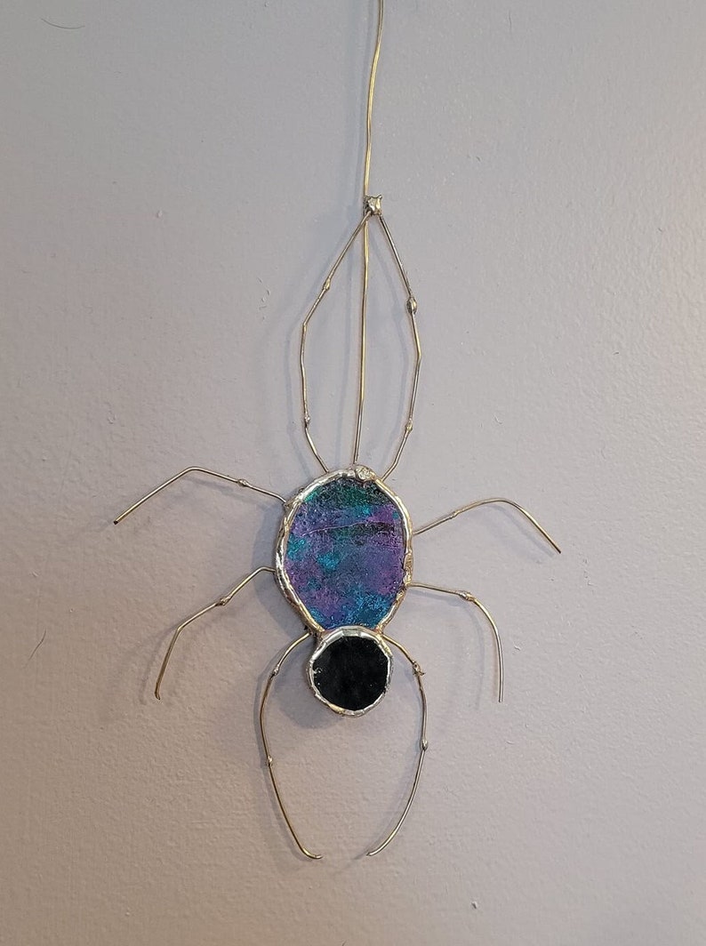 Stained Glass Hanging Spider - Etsy