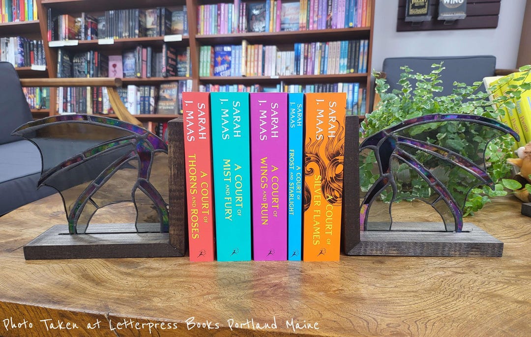 Wings of the Night Court Stained Glass Bookends Unique and Handcrafted ...