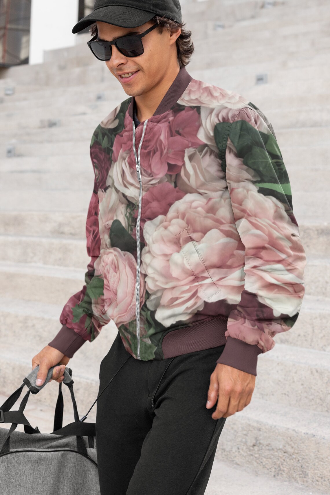 Designer Floral Bomber Jacket Bomber Jacket With Floral | Etsy