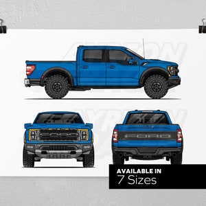 Ford Raptor F-150 Blue 2021-2023 P702 Poster Print - Etsy