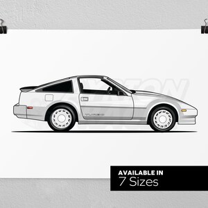 Nissan 300ZX Fairlady Shiro Z Z31 White Side Profile Inspired - Etsy