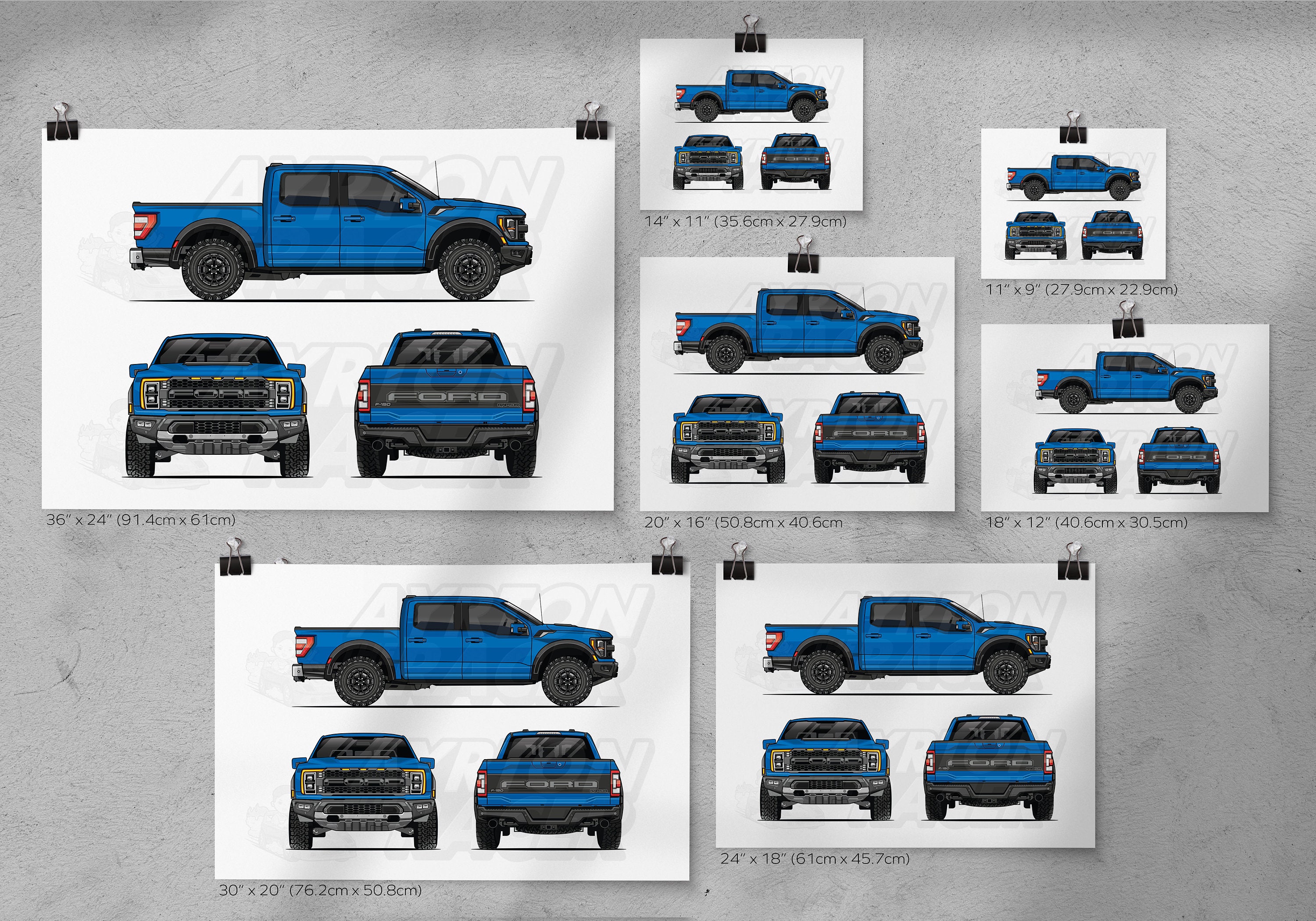 Ford Raptor F-150 Blue 2021-2023 P702 Poster Print - Etsy