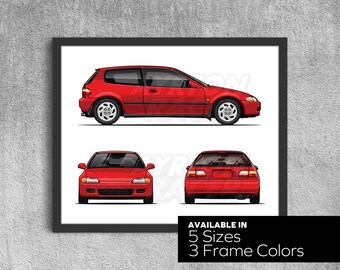 Honda Civic Framed Poster - Etsy