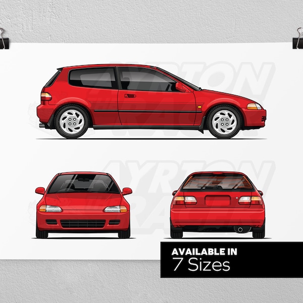 Honda Civic Framed Poster - Etsy