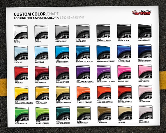 Custom Car Paint Colors Chart
