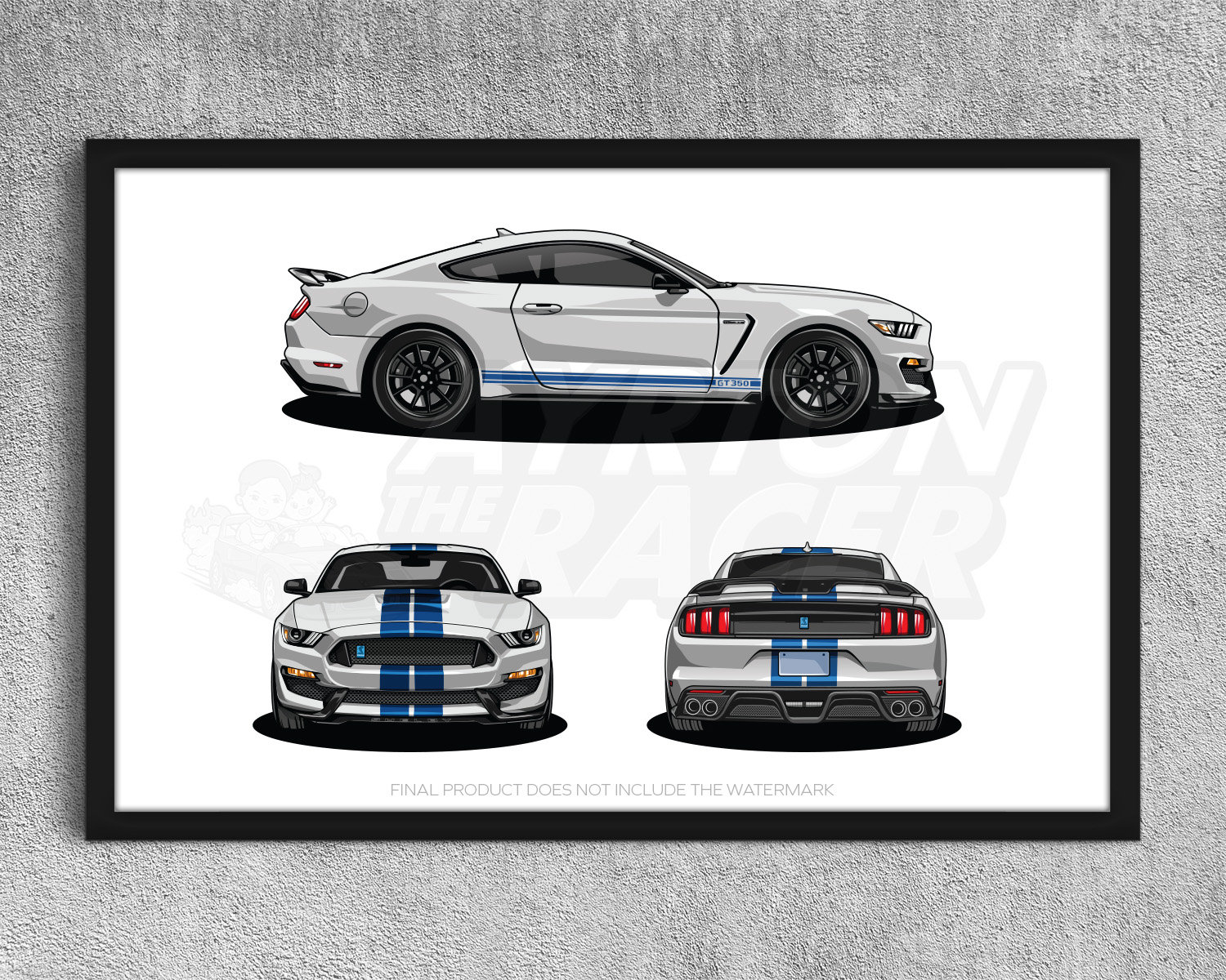 Mustang Drawing Side View