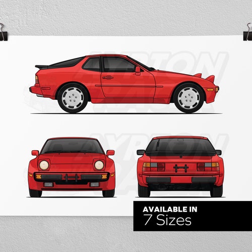 Porsche 944 Turbo Grey Canvas Wall Art Print - Etsy