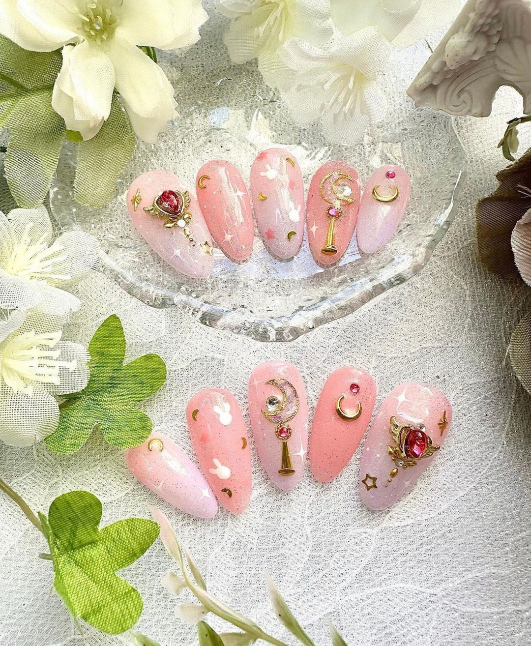 Usagi | Press on Nails | Nails | Kawaii | Pink - Etsy