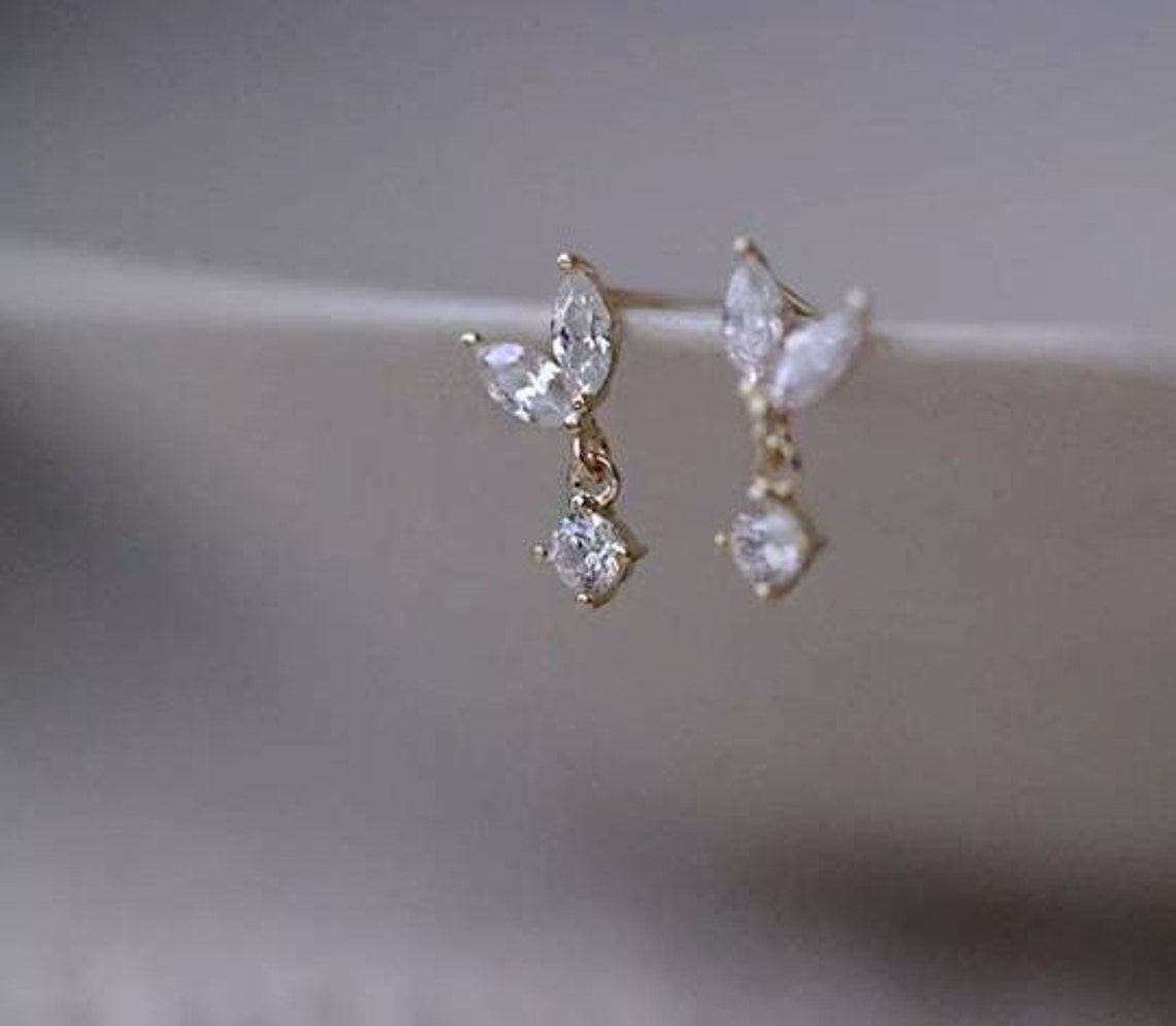 French Simple Bud Shiny Stud Earrings Hypoallergenic Sterling - Etsy