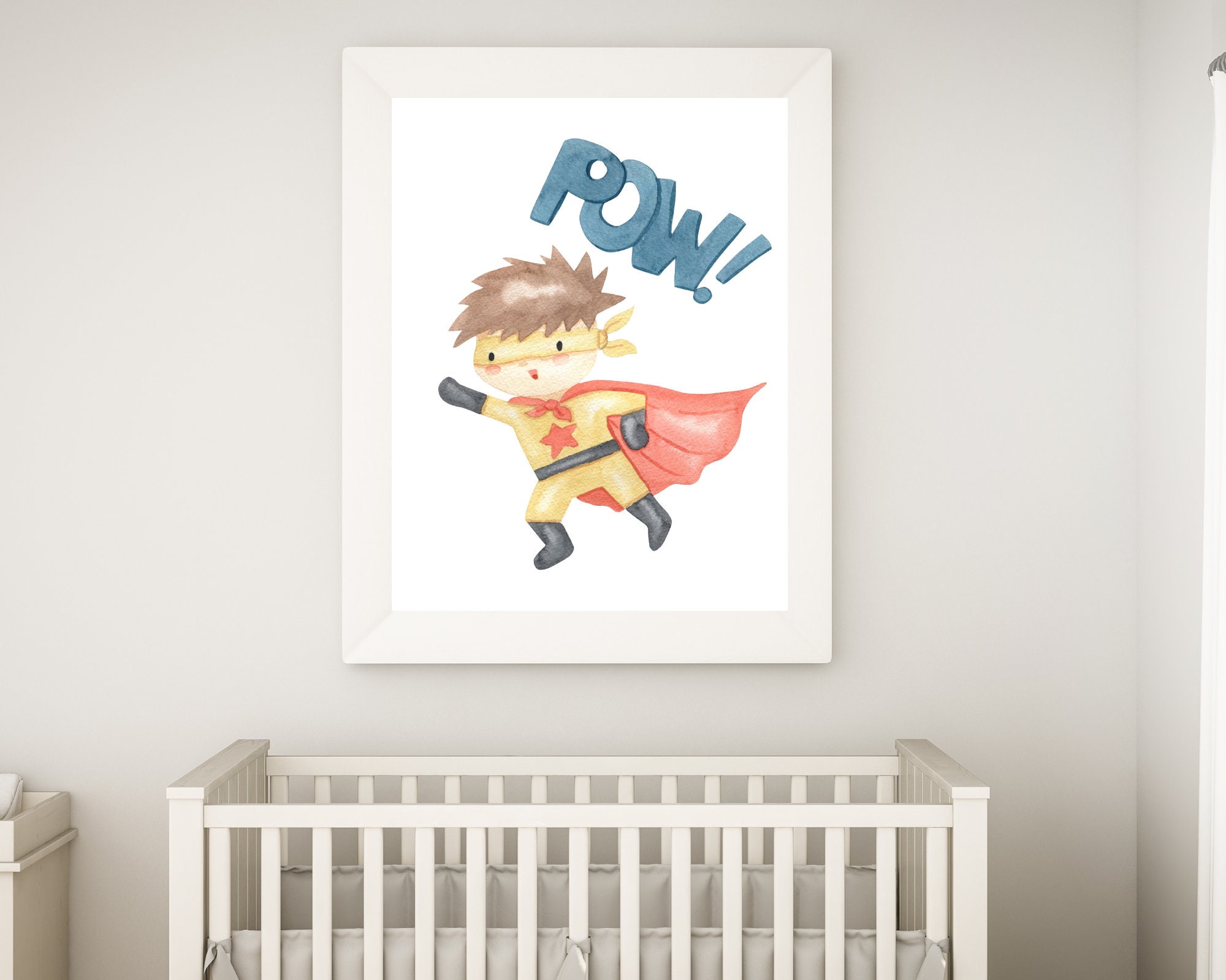 Superhero Nursery Wall Art, Watercolor Printable, Instant Download - Etsy