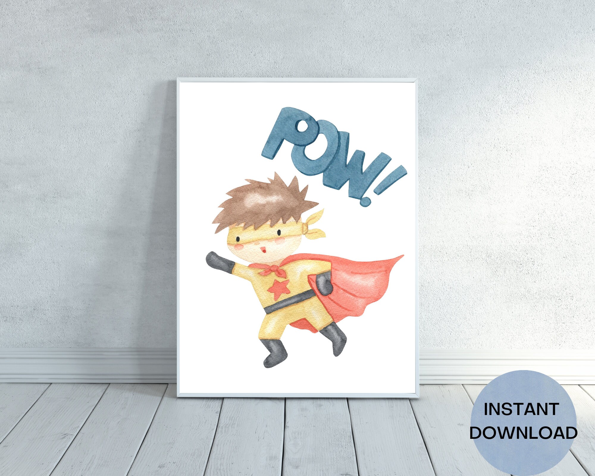 Superhero Nursery Wall Art, Watercolor Printable, Instant Download - Etsy