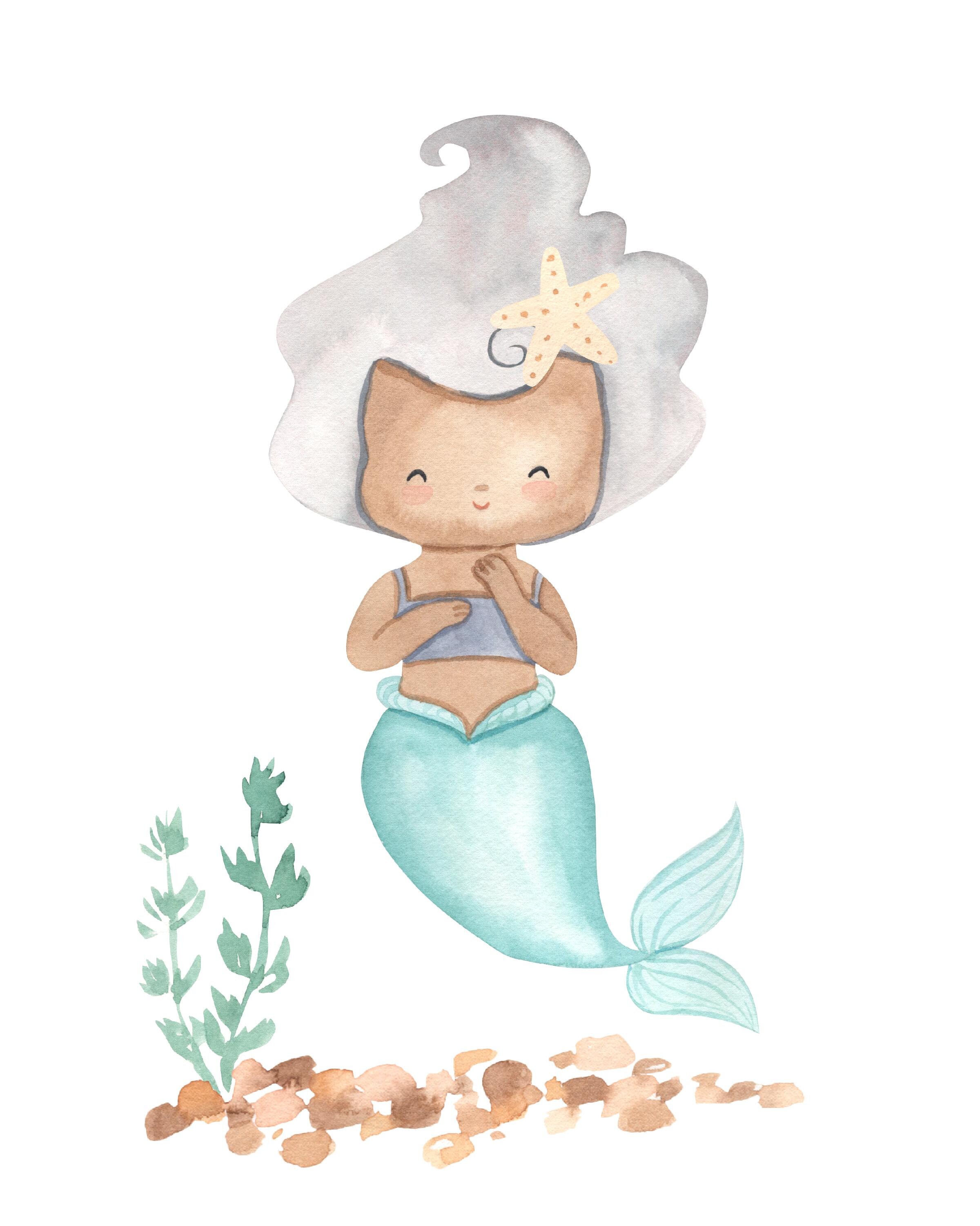 Mermaid Nursery Wall Art Printable Mermaid Wall Art - Etsy
