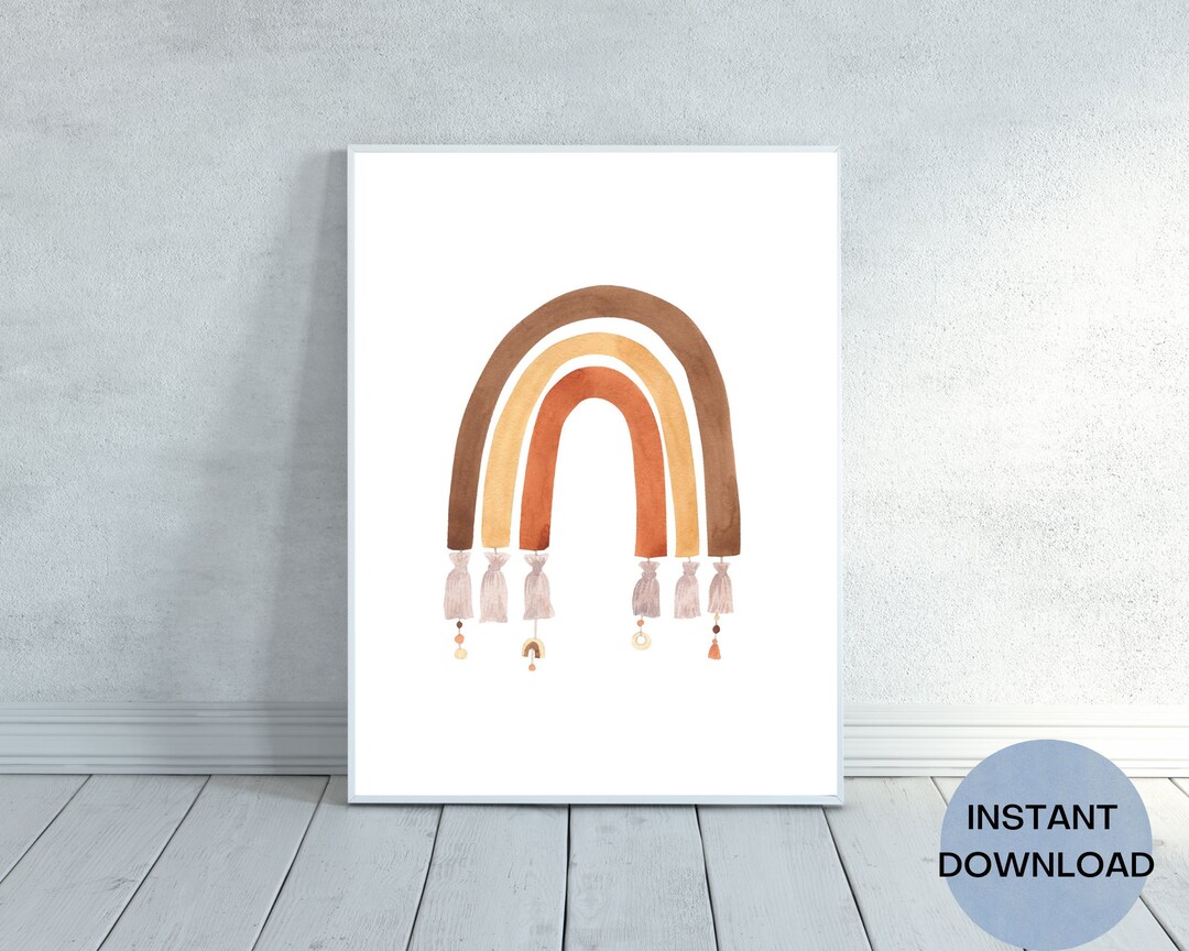 Boho Rainbow Nursery Decor Rainbow Wall Art Watercolor - Etsy
