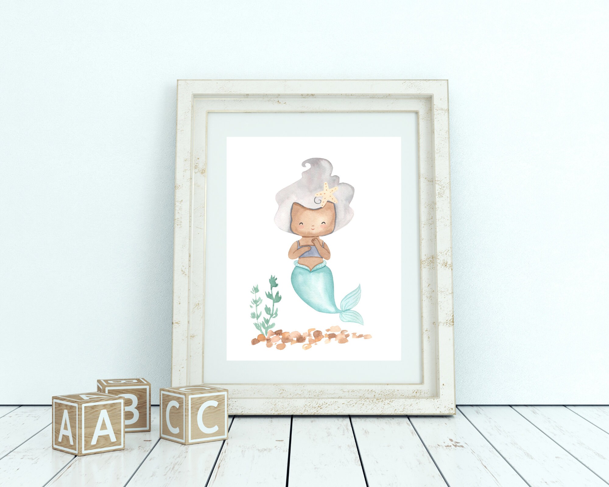 Mermaid Nursery Wall Art Printable Mermaid Wall Art - Etsy
