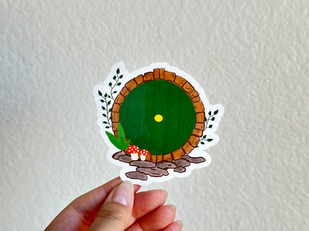 Lord of the Rings Tolkien Inspired Green Hobbit Hole Glossy Sticker ...