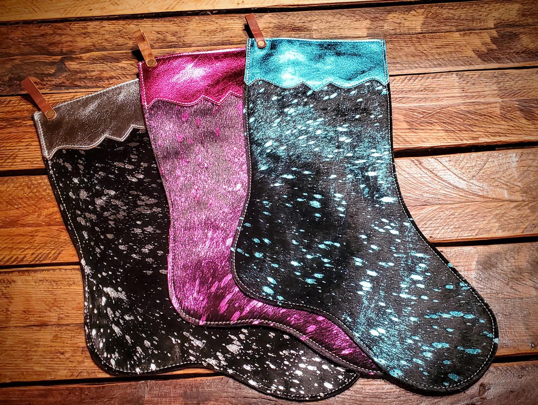 Genuine Acid Wash Cowhide Christmas Stockings - Etsy