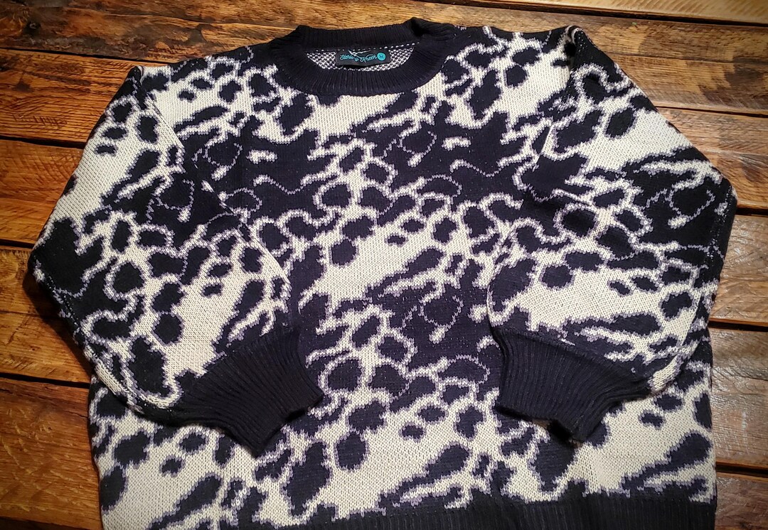 Super Cozy Spotted Cow Knit Sweater Women's Small to 3XL - Etsy