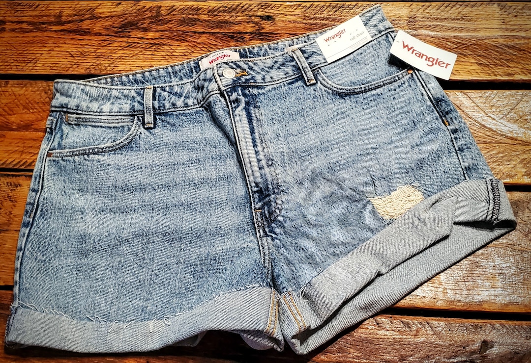 NEW Genuine Wrangler Women's Retro High Rise Distressed Denim Shorts - Etsy