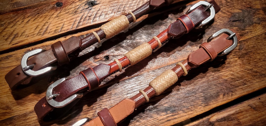 Braided Rawhide Rolled Leather Curb / Chin Straps - Etsy